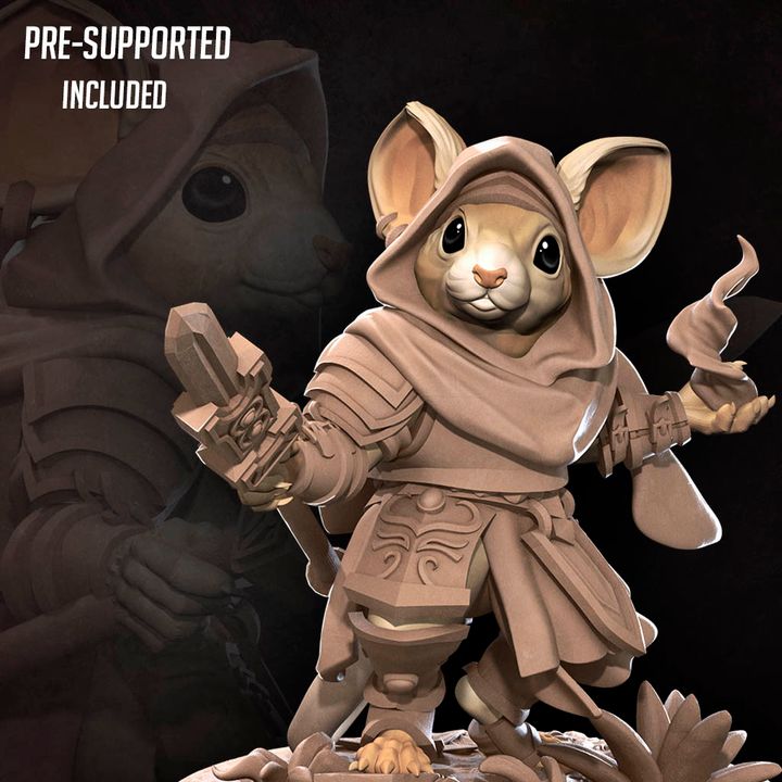 3D Printable Mousefolk Cleric by Bite the Bullet
