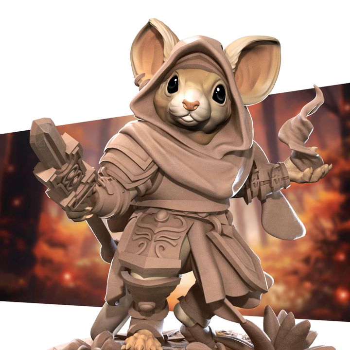 3D Printable Mousefolk Cleric by Bite the Bullet
