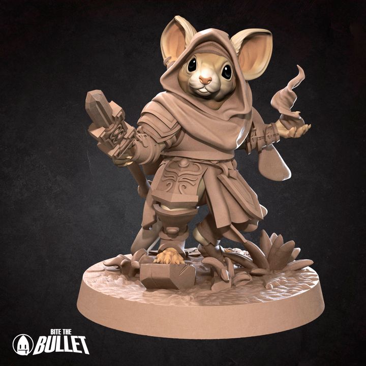 3D Printable Mousefolk Cleric by Bite the Bullet