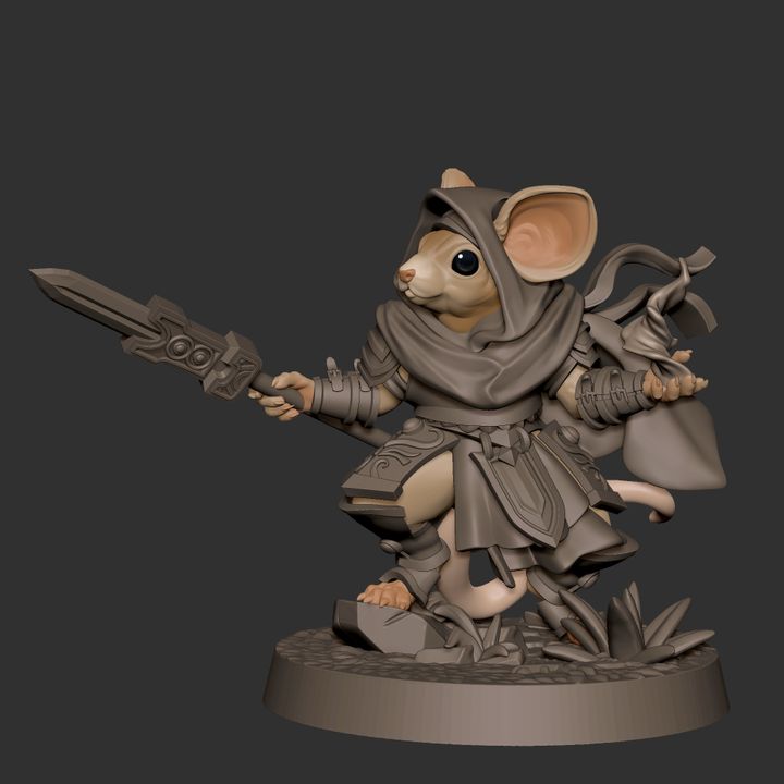 3D Printable Mousefolk Cleric by Bite the Bullet