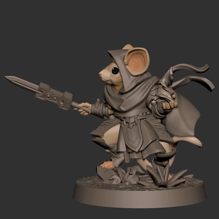 3D Printable Mousefolk Cleric by Bite the Bullet