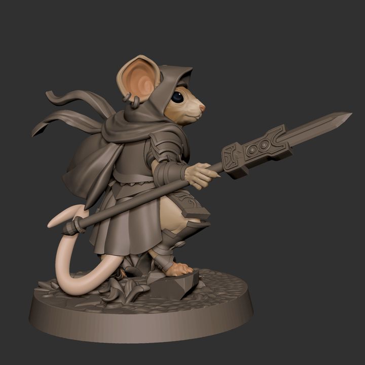 3D Printable Mousefolk Cleric by Bite the Bullet