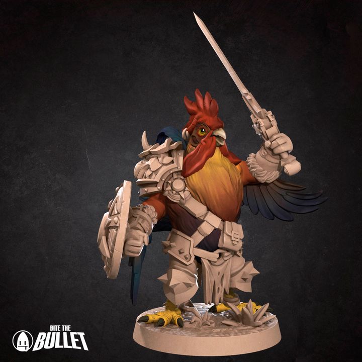 3D Printable Roosterfolk Warrior by Bite the Bullet