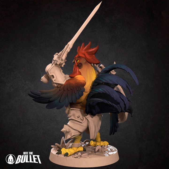3D Printable Roosterfolk Warrior by Bite the Bullet