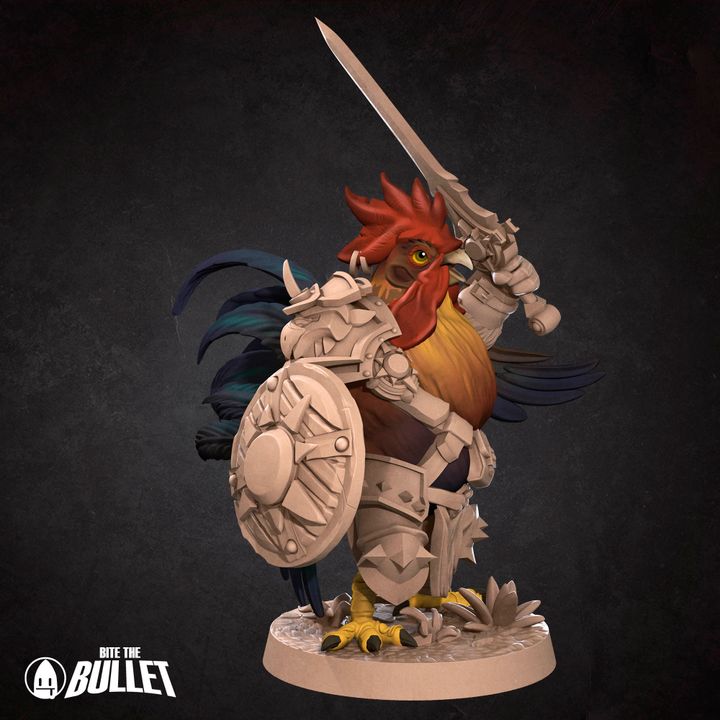 3D Printable Roosterfolk Warrior by Bite the Bullet