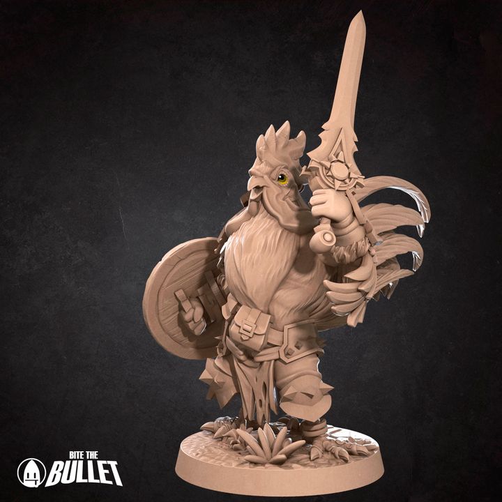3D Printable Roosterfolk Warrior by Bite the Bullet