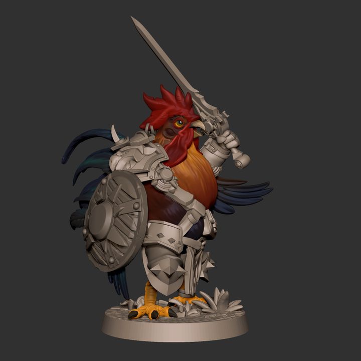 3D Printable Roosterfolk Warrior by Bite the Bullet