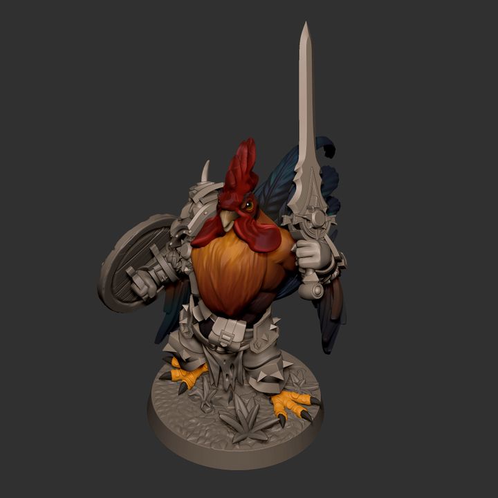 3D Printable Roosterfolk Warrior by Bite the Bullet
