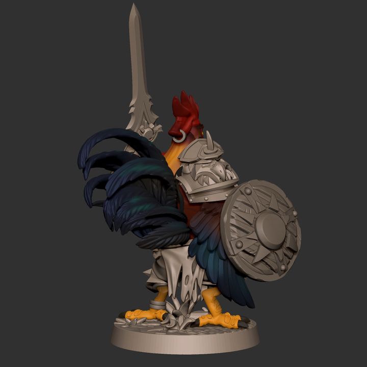 3D Printable Roosterfolk Warrior by Bite the Bullet
