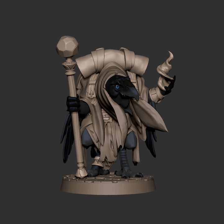 3D Printable Crowfolk Warlock by Bite the Bullet