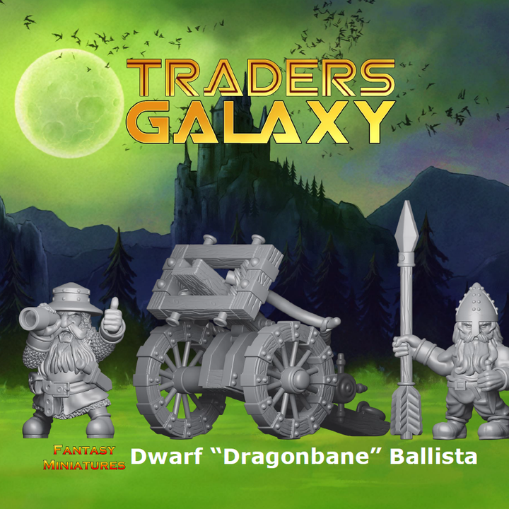3D Printable Dwarf "Dragonbane" Ballista by Traders Galaxy Miniatures ...