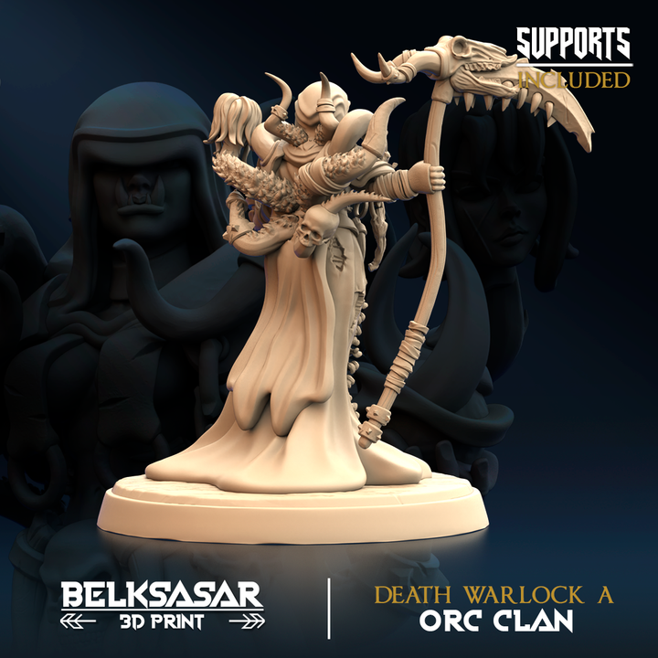 3D Printable Orc - Death Warlock A by Belksasar