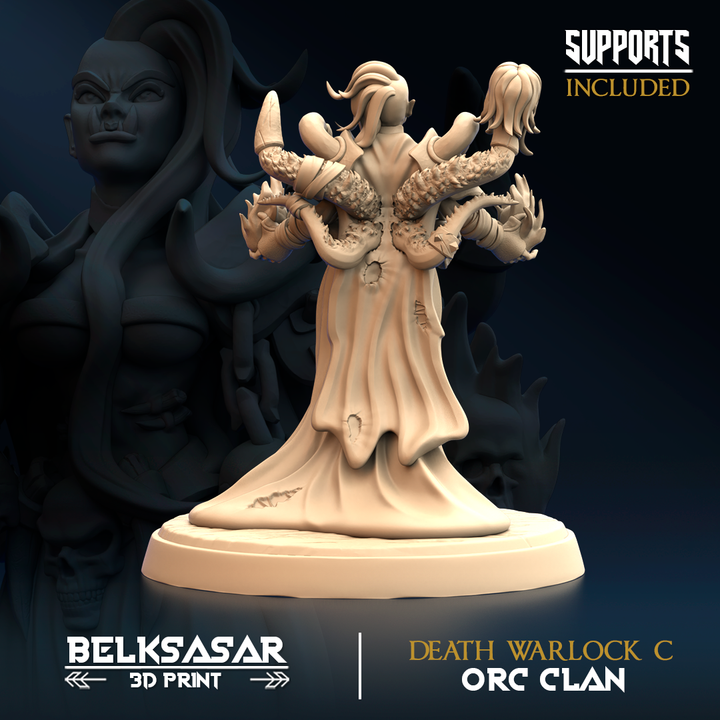 3D Printable Orc - Death Warlock C All Variants by Belksasar