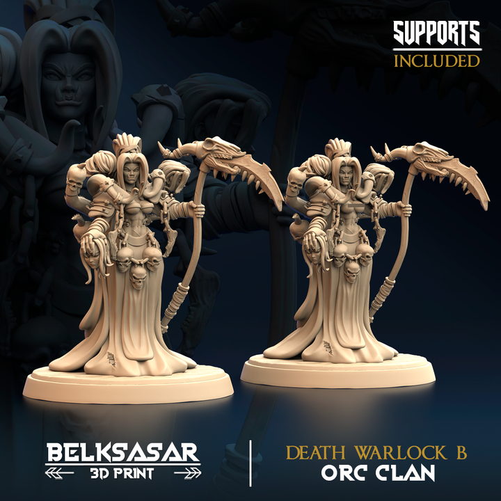 3D Printable Orc - Death Warlock All Variants Set x3 by Belksasar