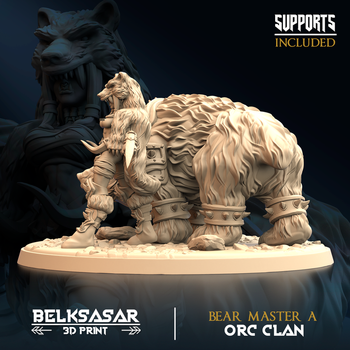 3D Printable Orc - Bear Master A All Variants by Belksasar