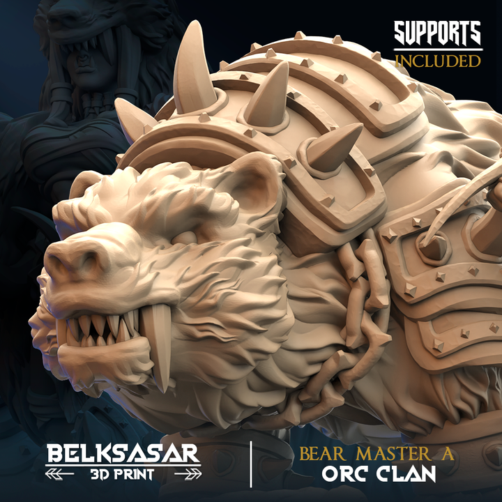 3D Printable Orc - Bear Master A All Variants by Belksasar