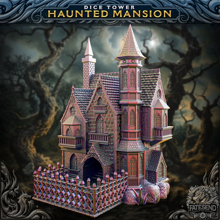 3D Printable Haunted Mansion - Dice Tower by FatesEnd
