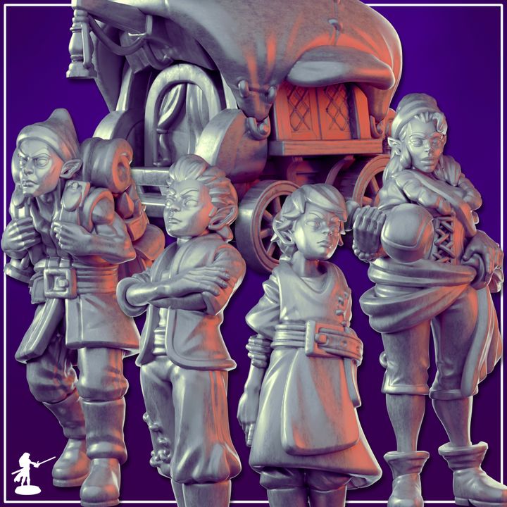 3D Printable Traveling Merchant Family - Collection [PRE-SUPPORTED ...
