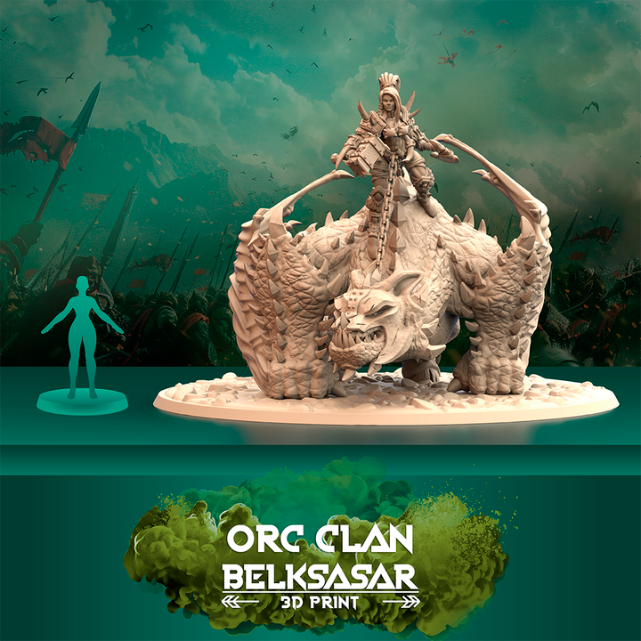 3D Printable Dragon and Orc - Wrecker Rider by Belksasar