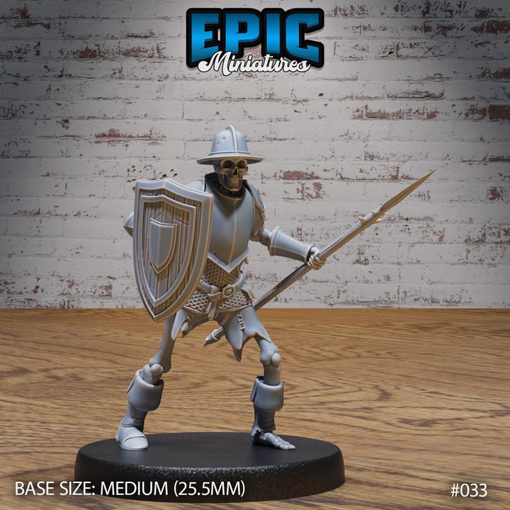 3D Printable Skeleton Army Spear & Shield / Undead Soldier / Evil ...