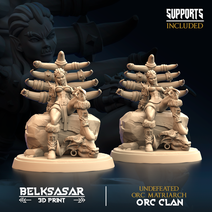 3D Printable Undefeated Orc Matriarch Pin Up - All Variants by Belksasar