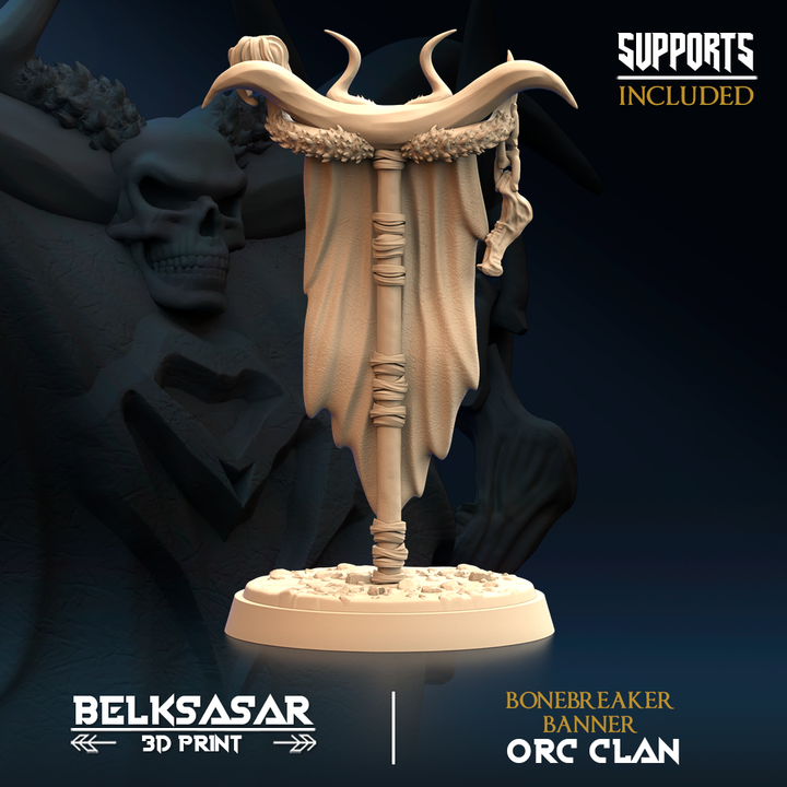 3D Printable Orc Clan - Banner by Belksasar