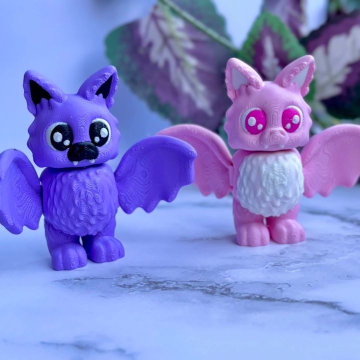 3D Printable Floofy Bat Halloween Flexi by SugarPaws3D