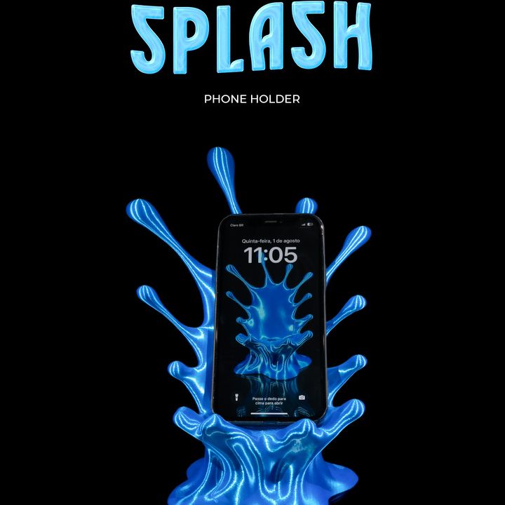 3D Printable Splash Phone Holder by Stlflix