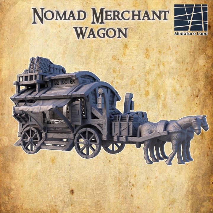 3D Printable Nomad Merchant Wagon - Tabletop Terrain - 28 MM by ...