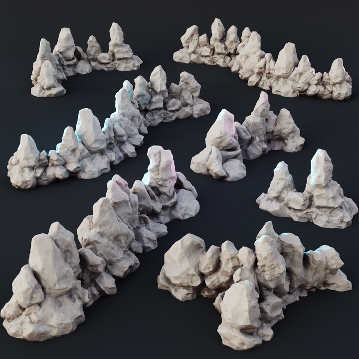 3D Printable Cavern Walls & Scatter Rocks by The Forge of Many Things