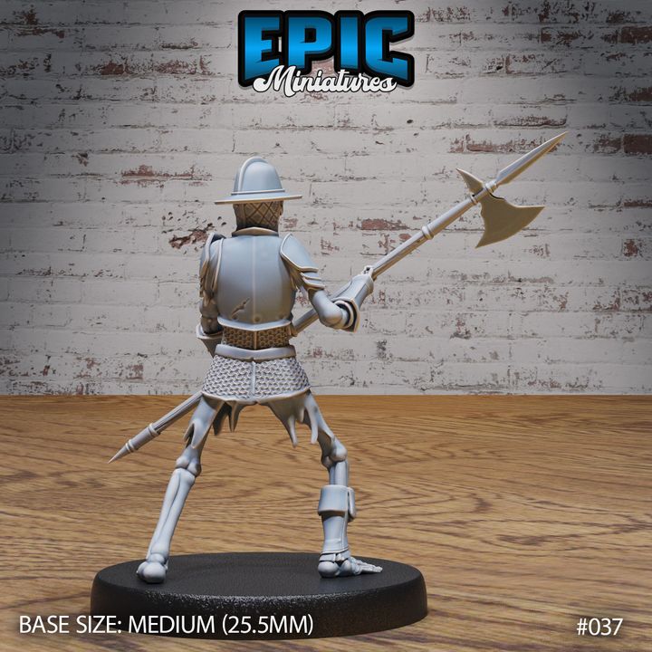 3D Printable Skeleton Army Halberd / Undead Soldier / Evil Skelet ...