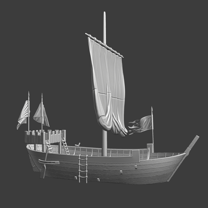 3D Printable Medieval warship - wargaming model ship by Northern ...