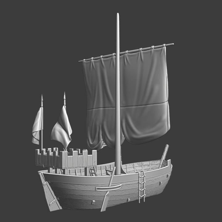 3D Printable Medieval warship - wargaming model ship by Northern ...