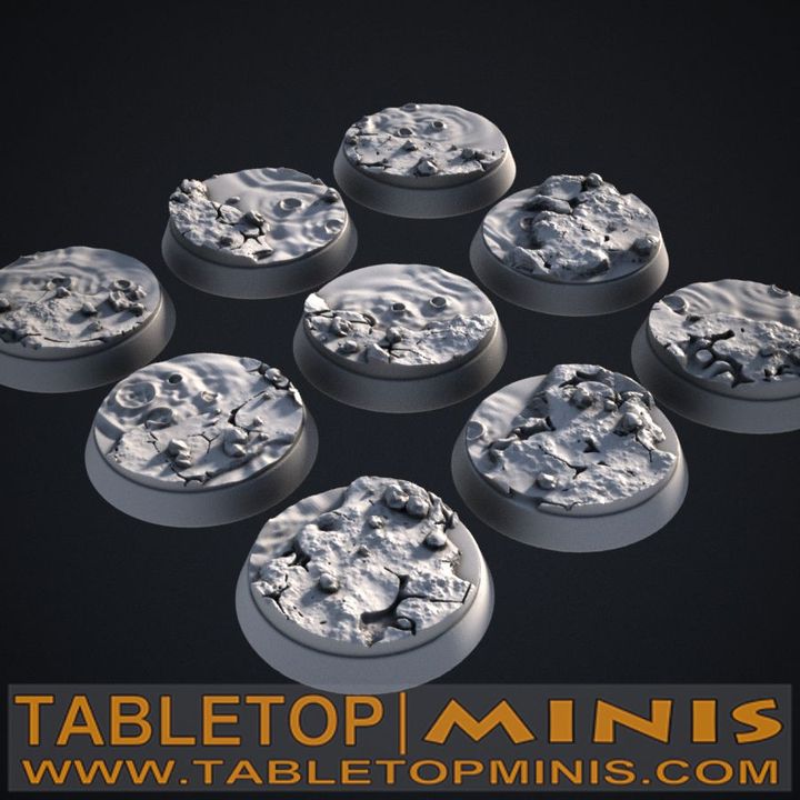 3D Printable Acid Pools 28x28mm Circular Bases by TableTopMinis