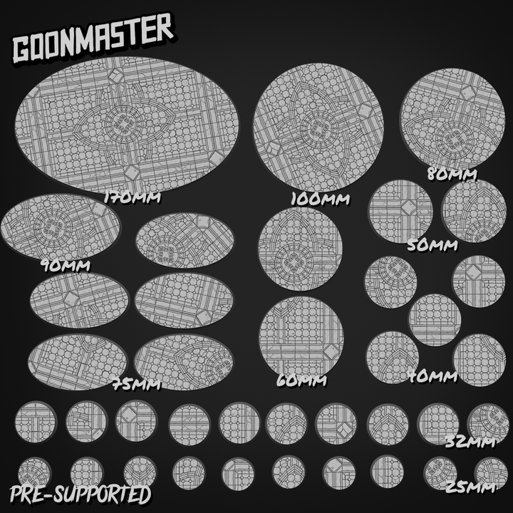3D Printable Gothic Tile Base Set by Goon Master