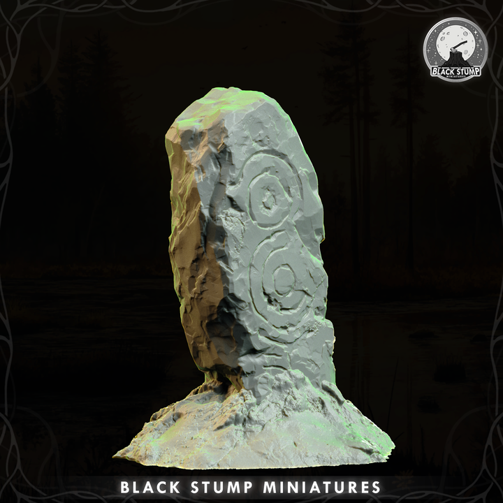 3D Printable Bog Megalith A, scatter environment by Black Stump Miniatures