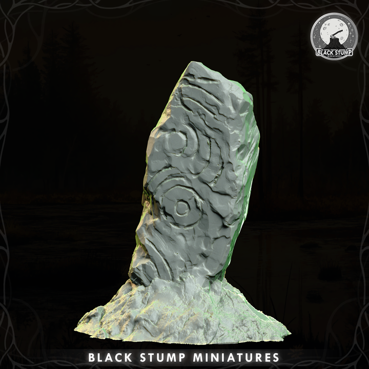 3D Printable Bog Megalith A, scatter environment by Black Stump Miniatures