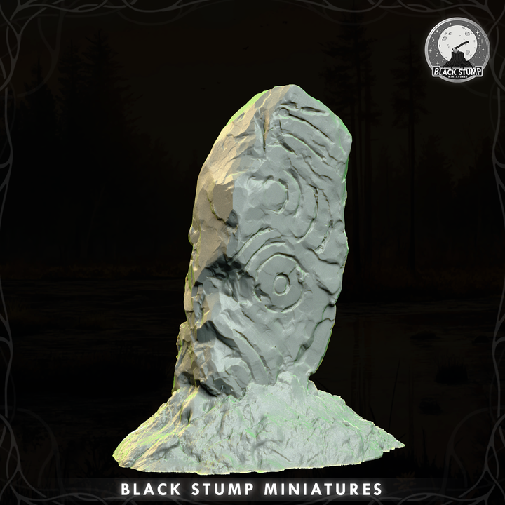 3D Printable Bog Megalith A, scatter environment by Black Stump Miniatures