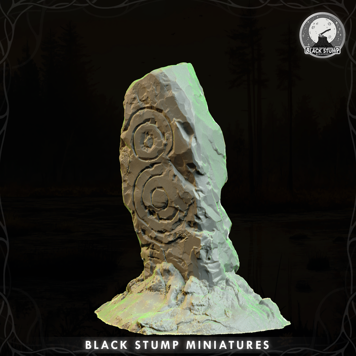 3D Printable Bog Megalith A, scatter environment by Black Stump Miniatures