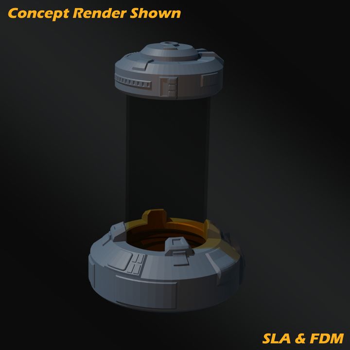 3D Printable Pill Bottle Sci-fi Terrain #1 by That Blasted Samophlange