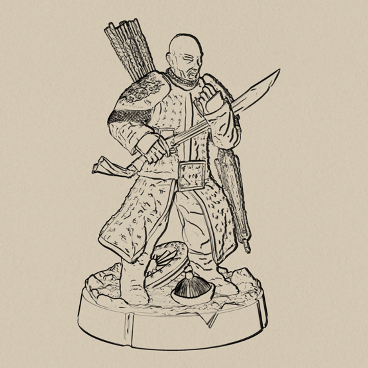 3D Printable Finch and Dragon - Ajige-Nikan, Cammander of the cavalry ...