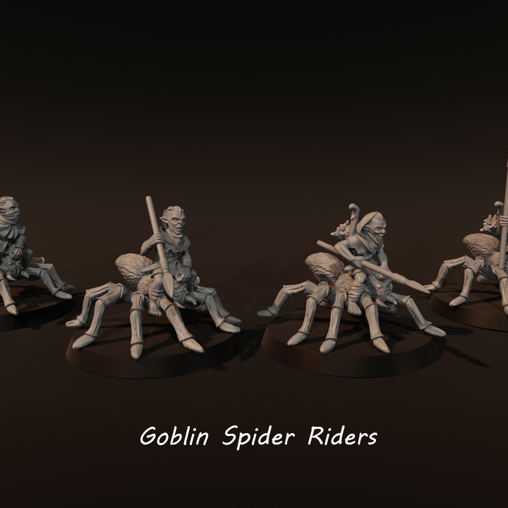3D Printable Goblin Spider Riders by Medbury Miniatures