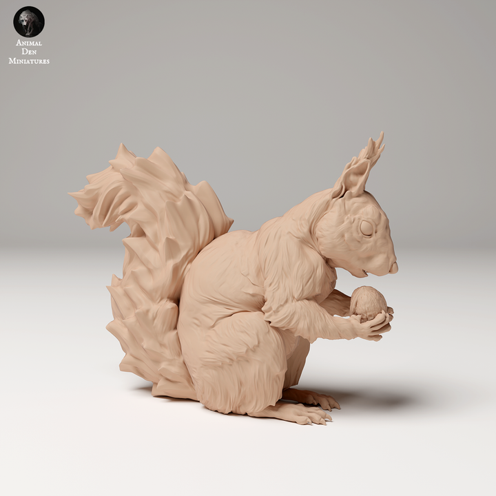 3D Printable Red Squirrel Eat by Animal Den Miniatures