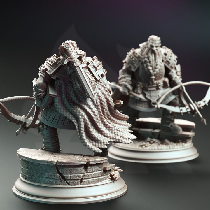 3D Printable Dark Dwarf Ranger Hunter - Tokrik by DM Stash