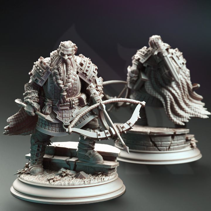 3D Printable Dark Dwarf Ranger Hunter - Tokrik by DM Stash