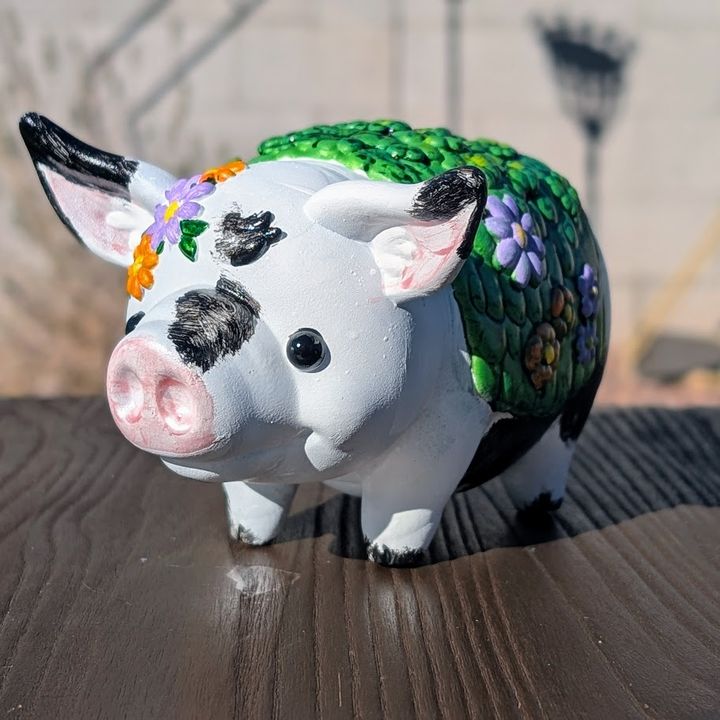 3D Print of Cottagecore Flower Pig & Pillbug Friend by FoxAndPiggy