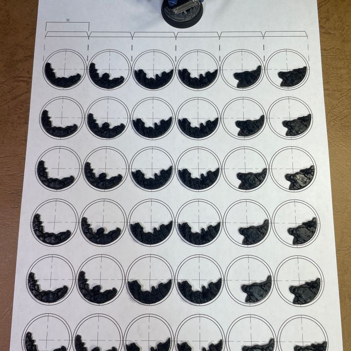 3D Printable Basing Rock Warhammer 40k stl File 32mm Base by hiroyuki okada