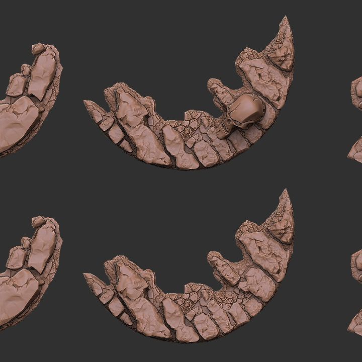 3D Printable Basing Rock Warhammer 40k stl File 32mm Base by hiroyuki okada