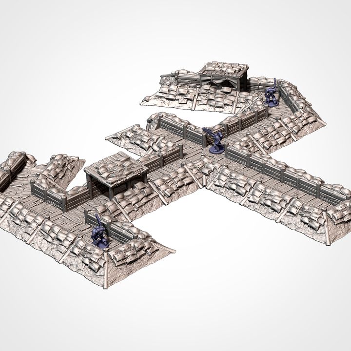 3D Printable MODULAR TRENCHES WWII by Txarli Factory
