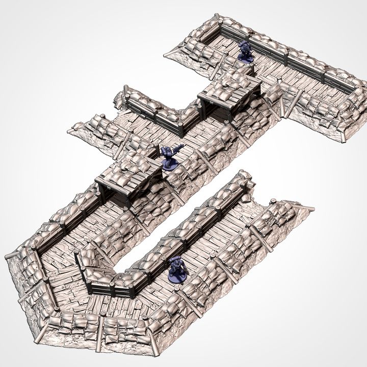 3D Printable MODULAR TRENCHES WWII by Txarli Factory